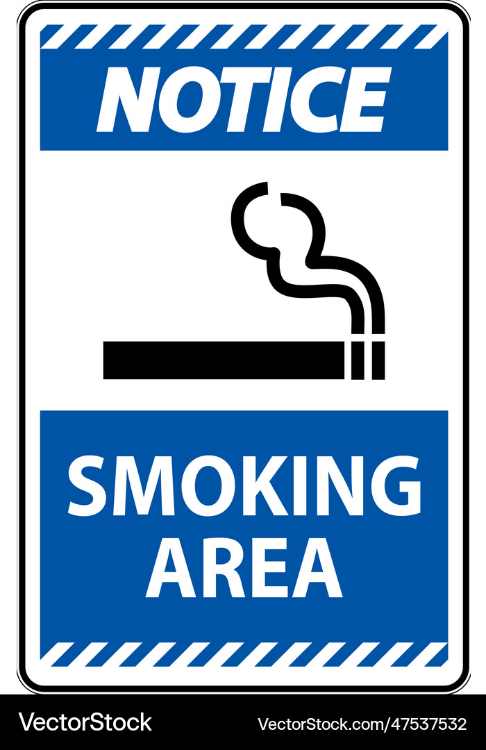 Sign showing allowed smoking area spots on white Vector Image