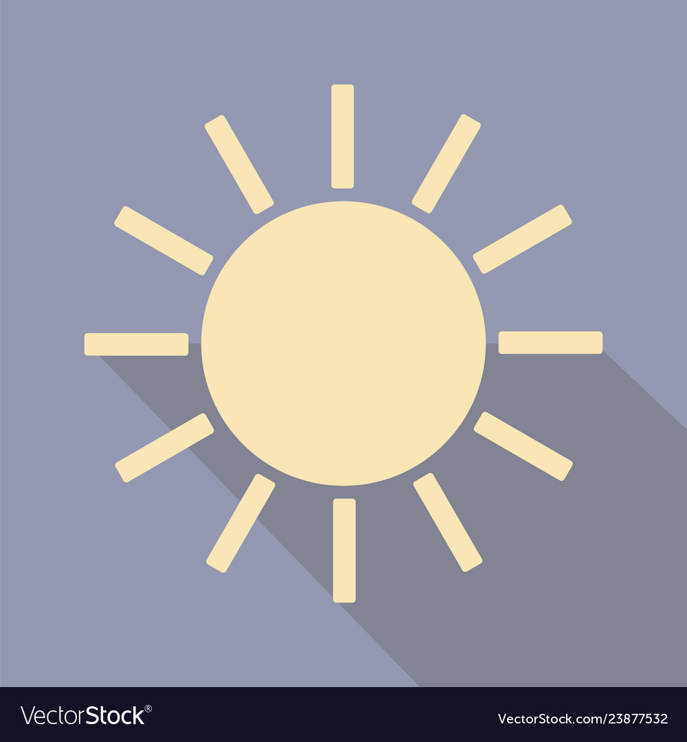 Sun flat with shadows Royalty Free Vector Image