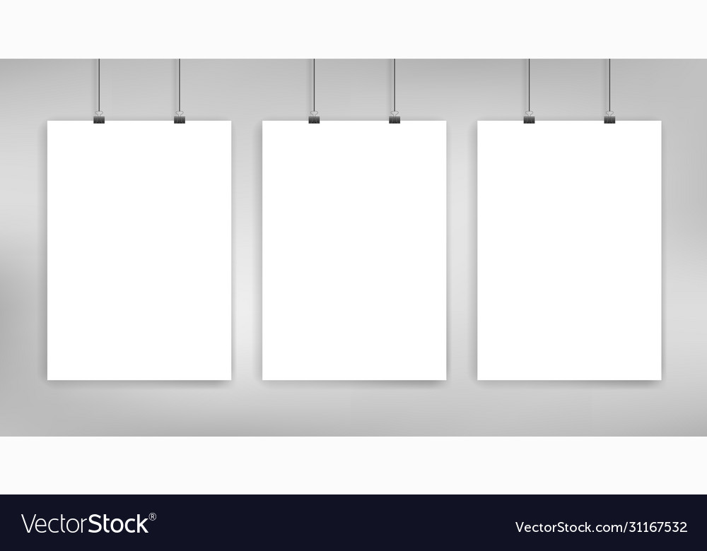 Three poster mockup Royalty Free Vector Image - VectorStock