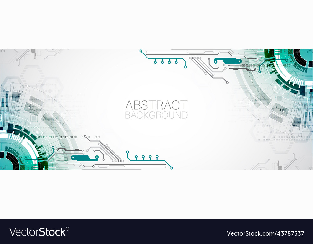 Abstract Technology Circuit Board Communication Vector Image