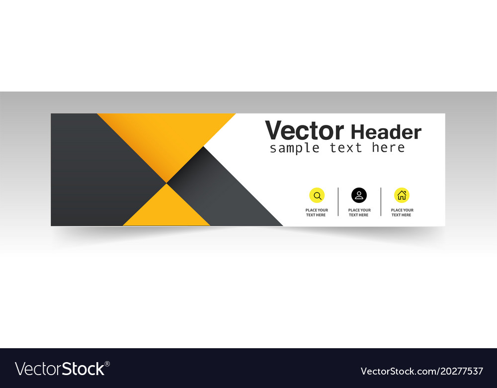 Black yellow triangle header design background vec
