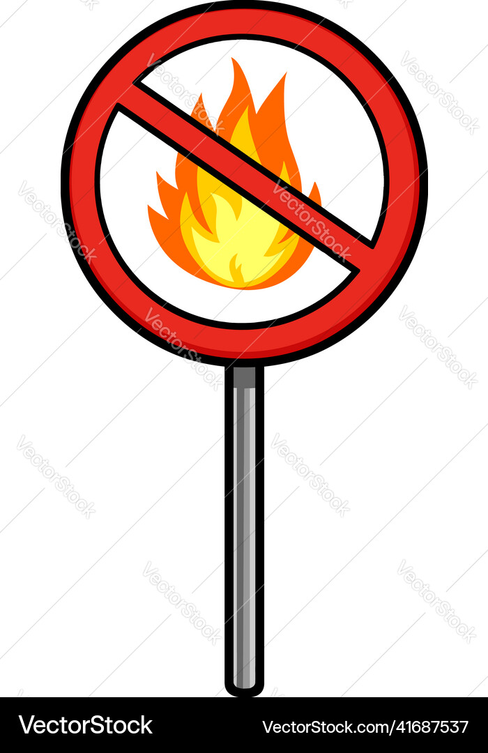 Cartoon dont fire blame sign Royalty Free Vector Image