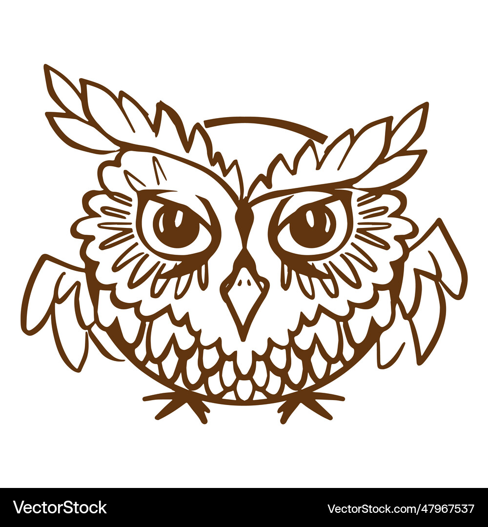 Cheeky owl stroke Royalty Free Vector Image - VectorStock