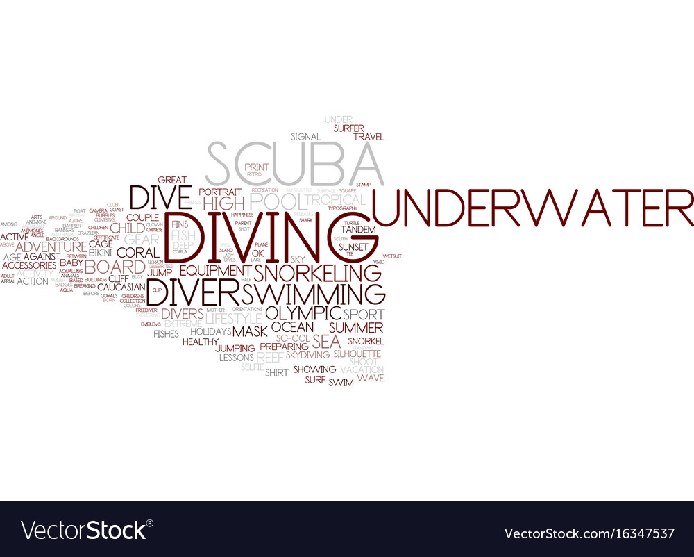 Diving word cloud concept Royalty Free Vector Image