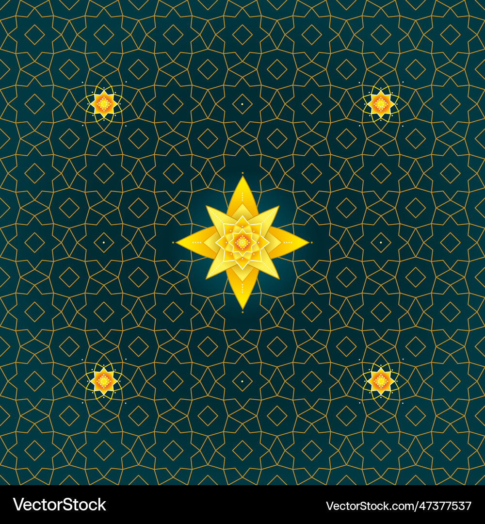 Golden seamless pattern with symbol of harmony Vector Image