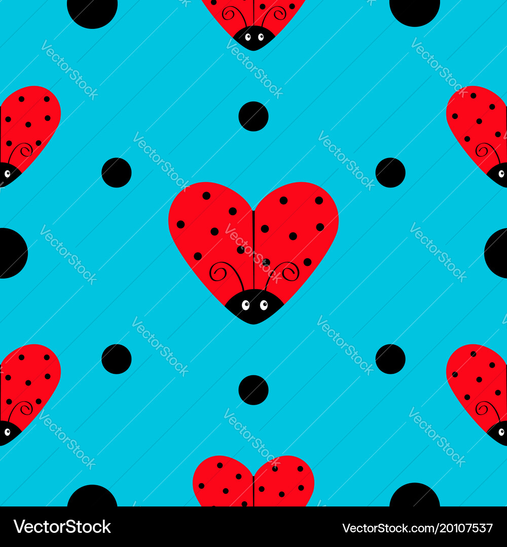 Ladybug ladybird icon set heart shape baby Vector Image