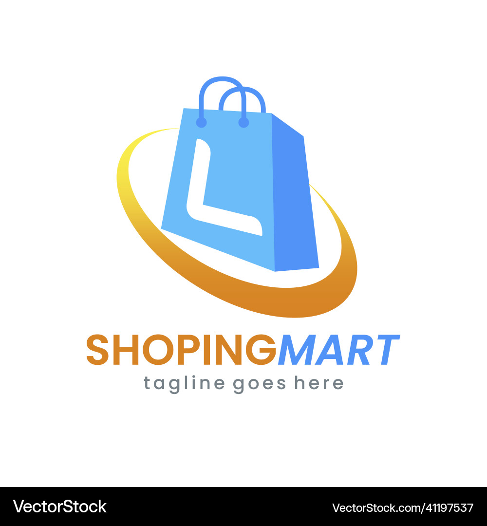 Letter l shop bag logo design Royalty Free Vector Image