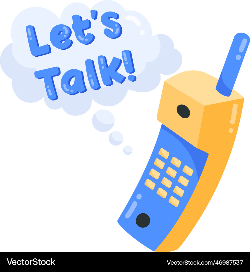 Premium flat sticker of lets talk Royalty Free Vector Image