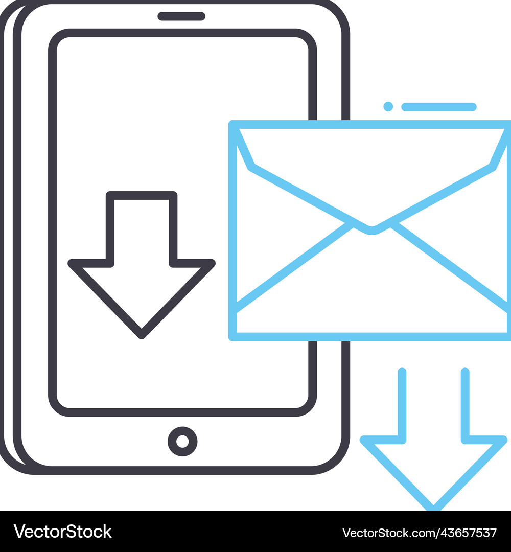 Receive mail line icon outline symbol Royalty Free Vector