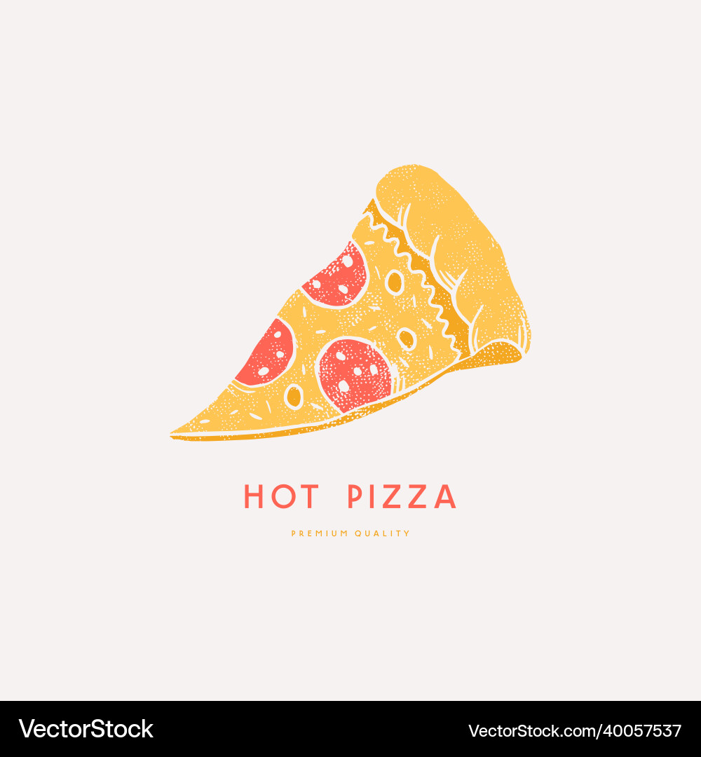 Slice of pepperoni pizza Royalty Free Vector Image