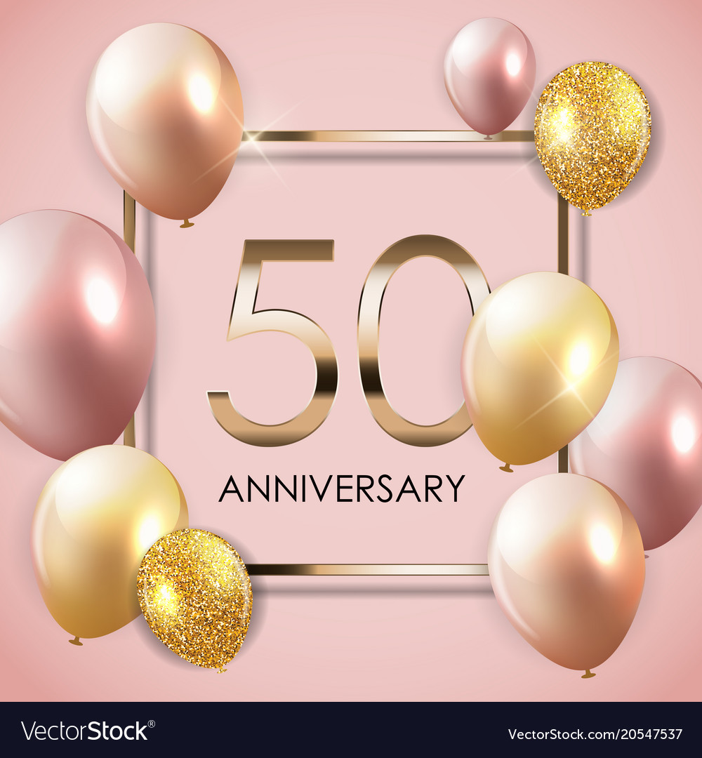Template 50 years anniversary background with Vector Image Template 50 years anniversary background with Vector Image