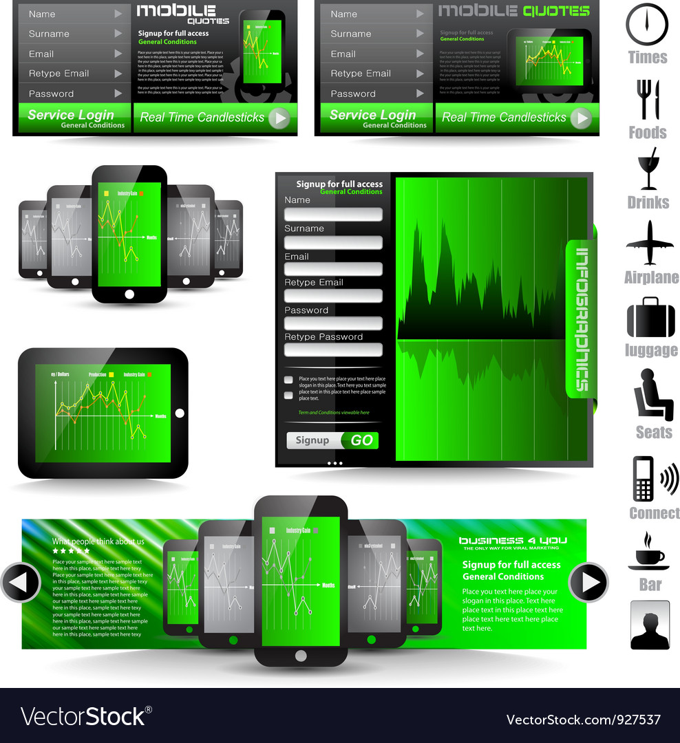 Website template Royalty Free Vector Image - VectorStock