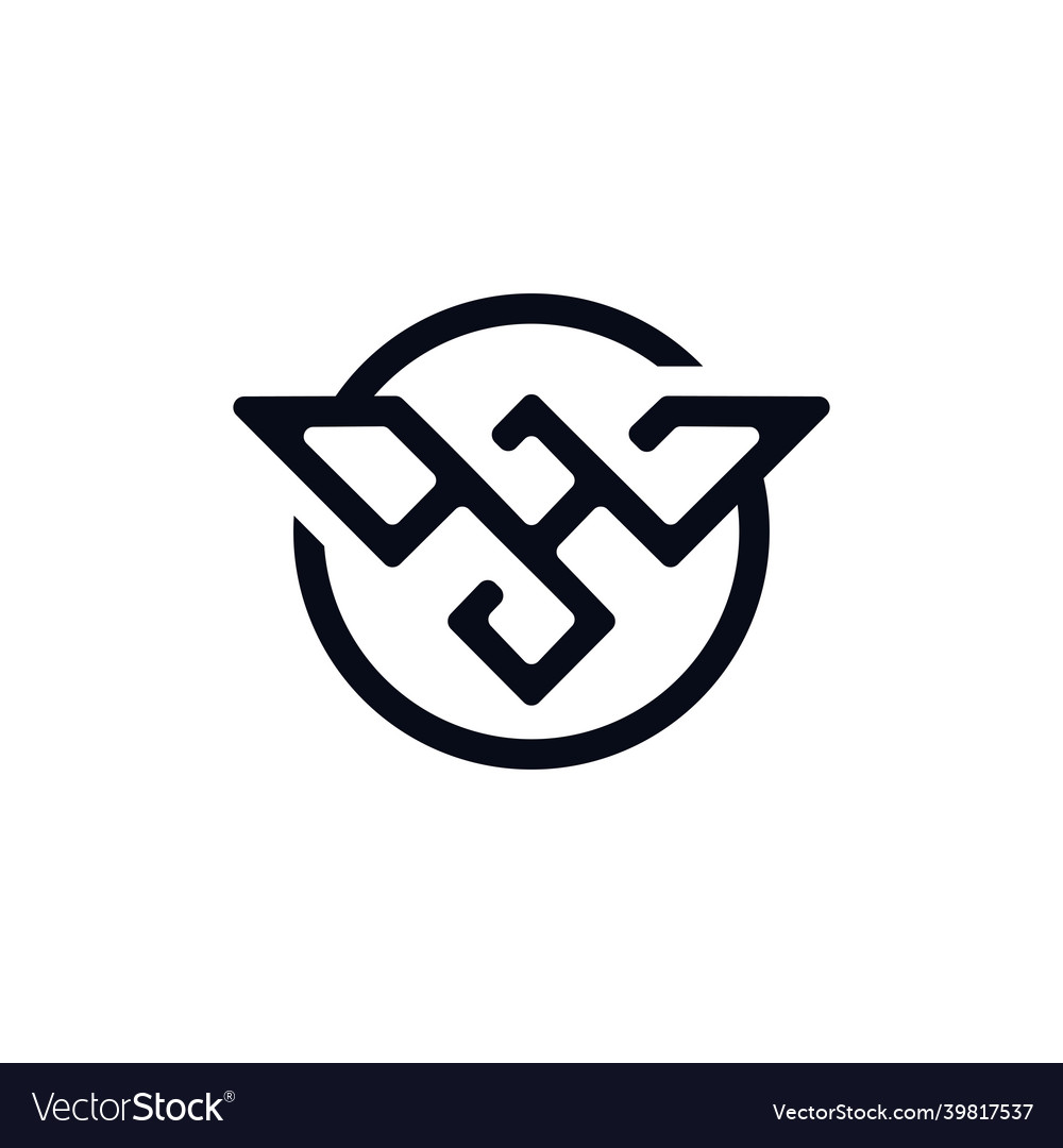 Wings circle abstract logo design template Vector Image