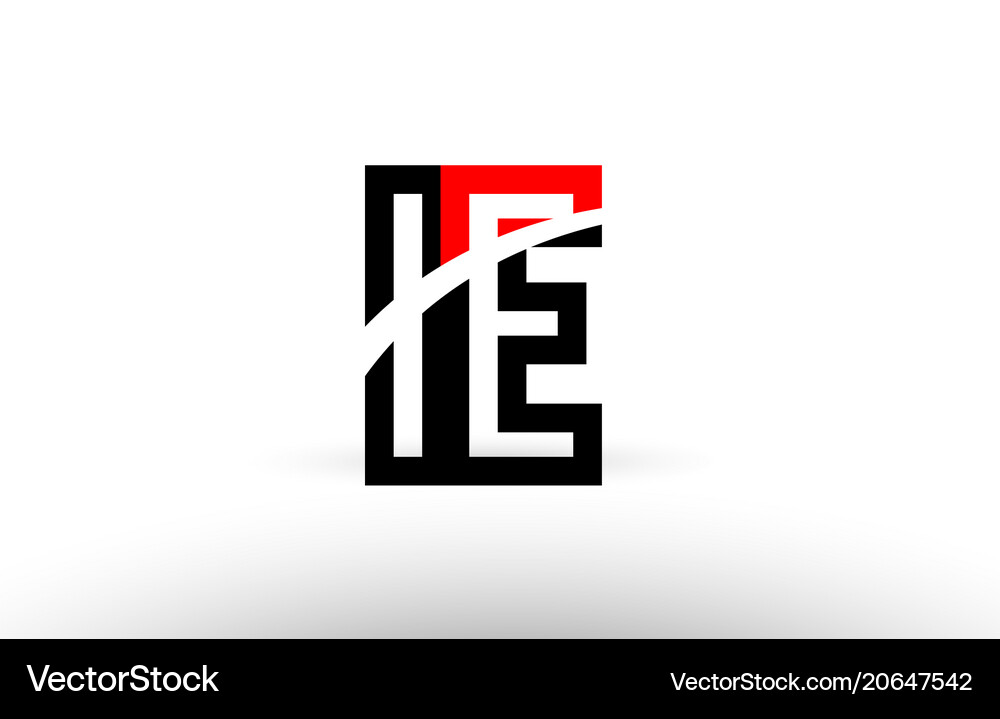 Black white alphabet letter ie i e logo icon Vector Image