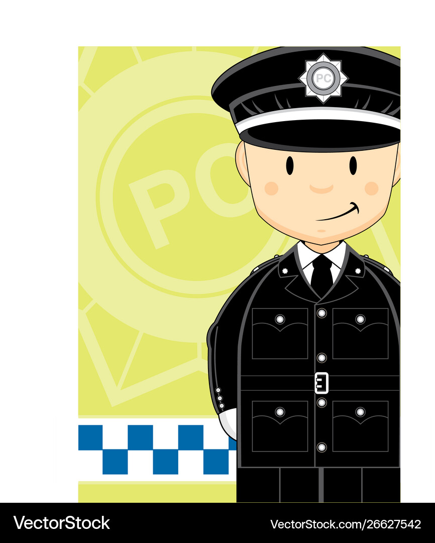 Cartoon british policeman Royalty Free Vector Image