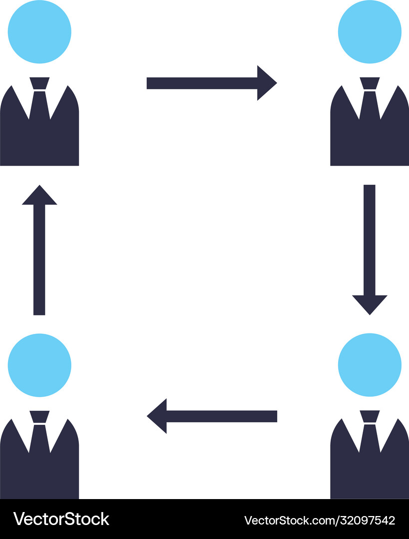 Corporate businessmen square flat style icon Vector Image