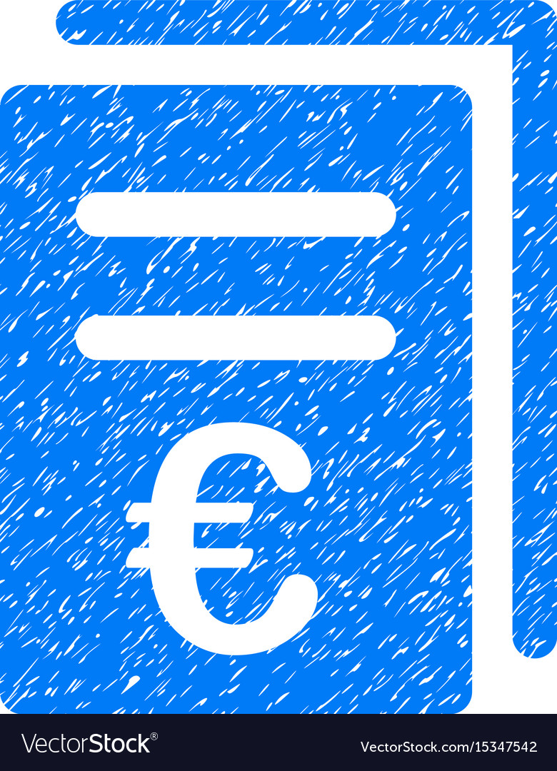 Euro catalog list grunge icon Royalty Free Vector Image