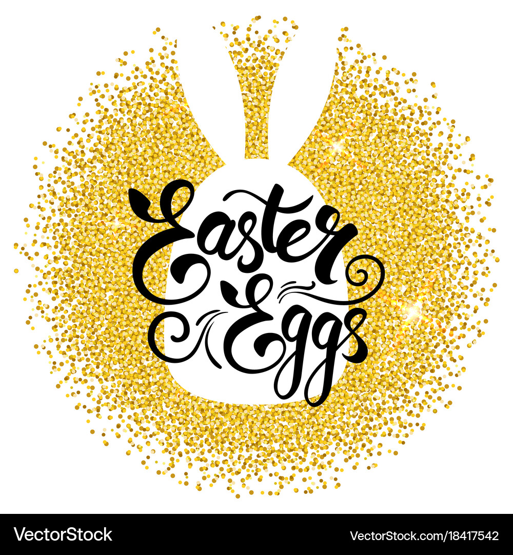 Golden easter bunny Royalty Free Vector Image - VectorStock