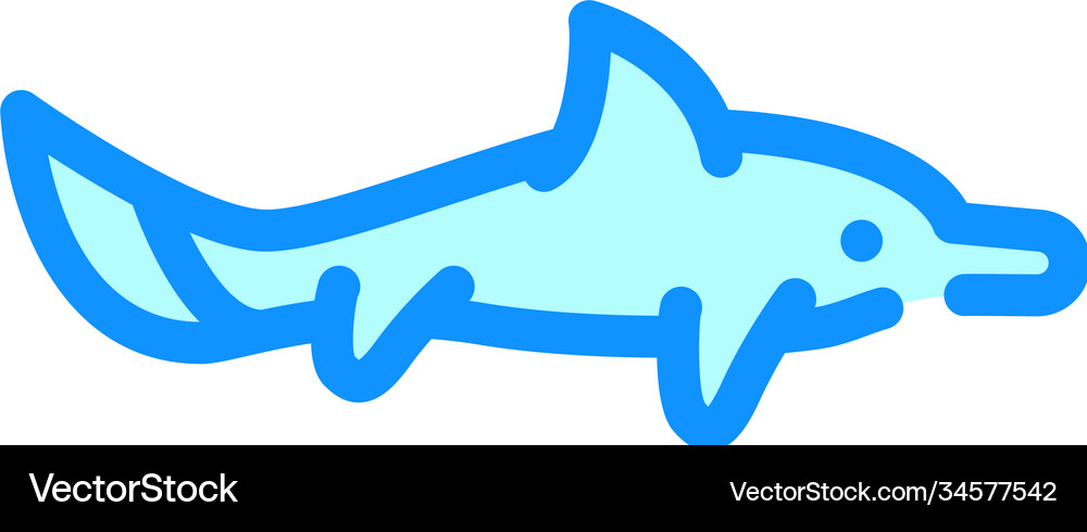 Ichthyosaurus dinosaur color icon Royalty Free Vector Image