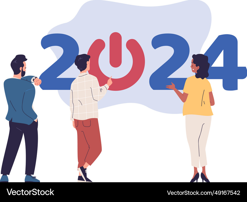 People start year employee teamwork starting new Vector Image