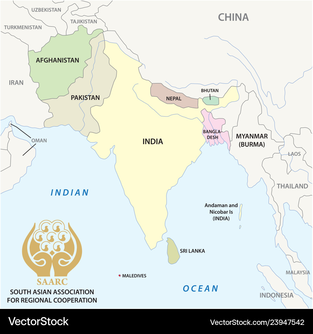 South asian association for regional cooperation Vector Image