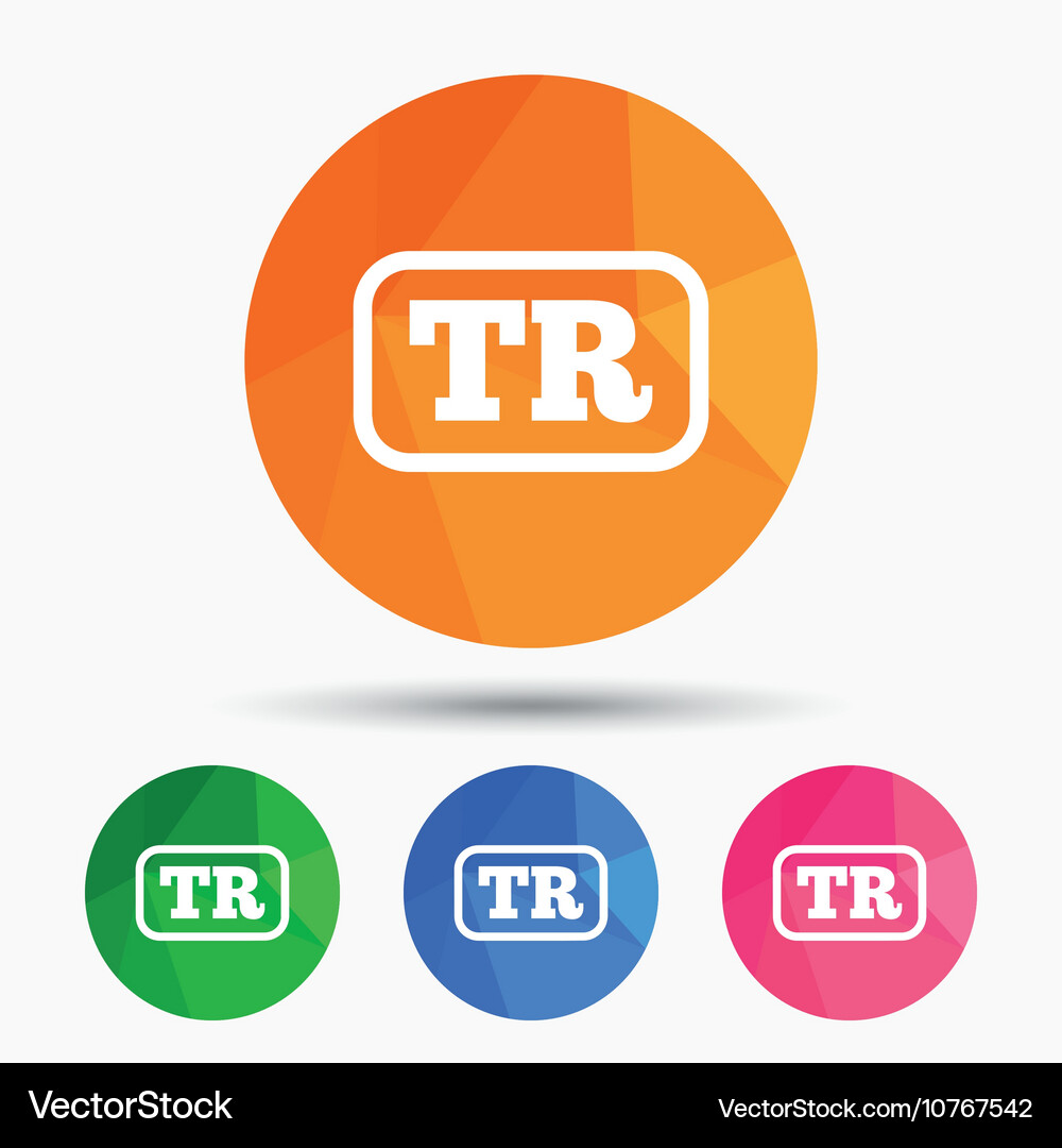 Turkish language sign icon tr translation Vector Image
