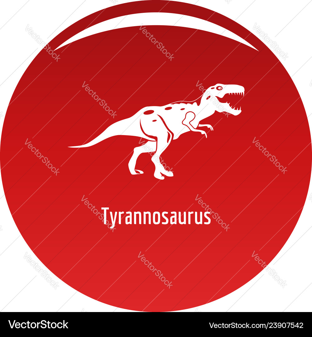 Tyrannosaurus icon red Royalty Free Vector Image
