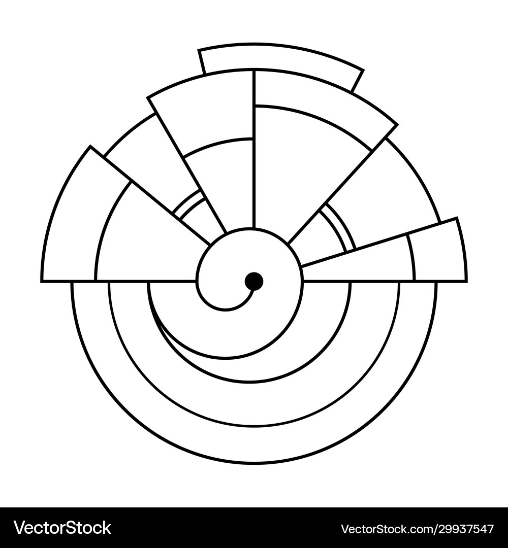 Abstract geometric round symbol isolated on white Vector Image