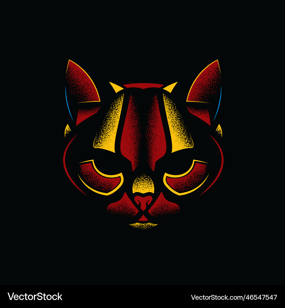Abstract head of a predatory cat Royalty Free Vector Image