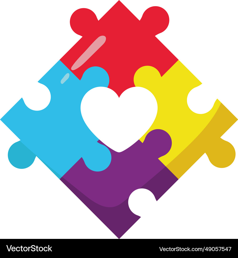 Autism day awareness puzzle pieces Royalty Free Vector Image