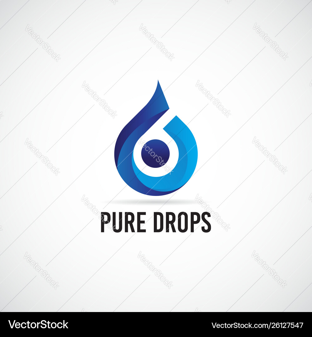 Blue drops logo sign symbol icon Royalty Free Vector Image