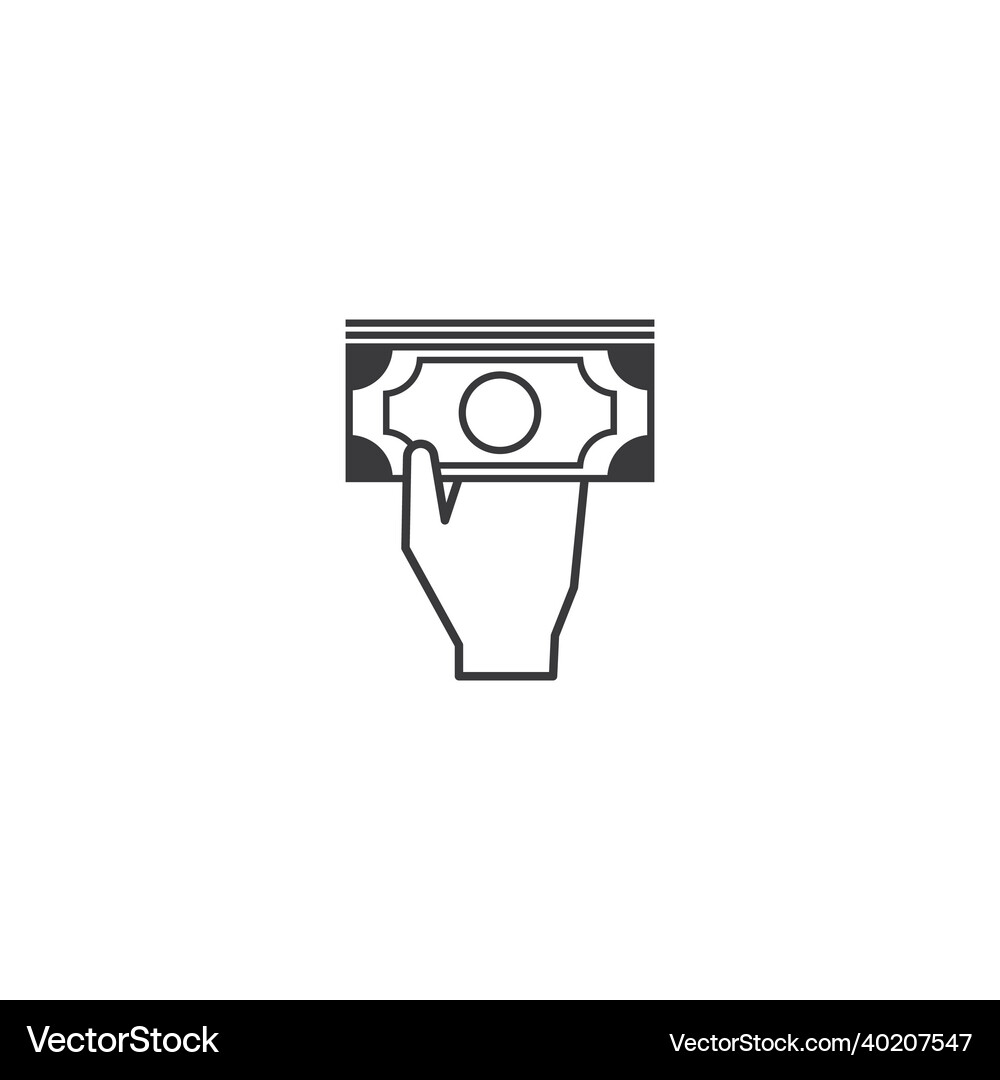 Currency hand and money icon Royalty Free Vector Image