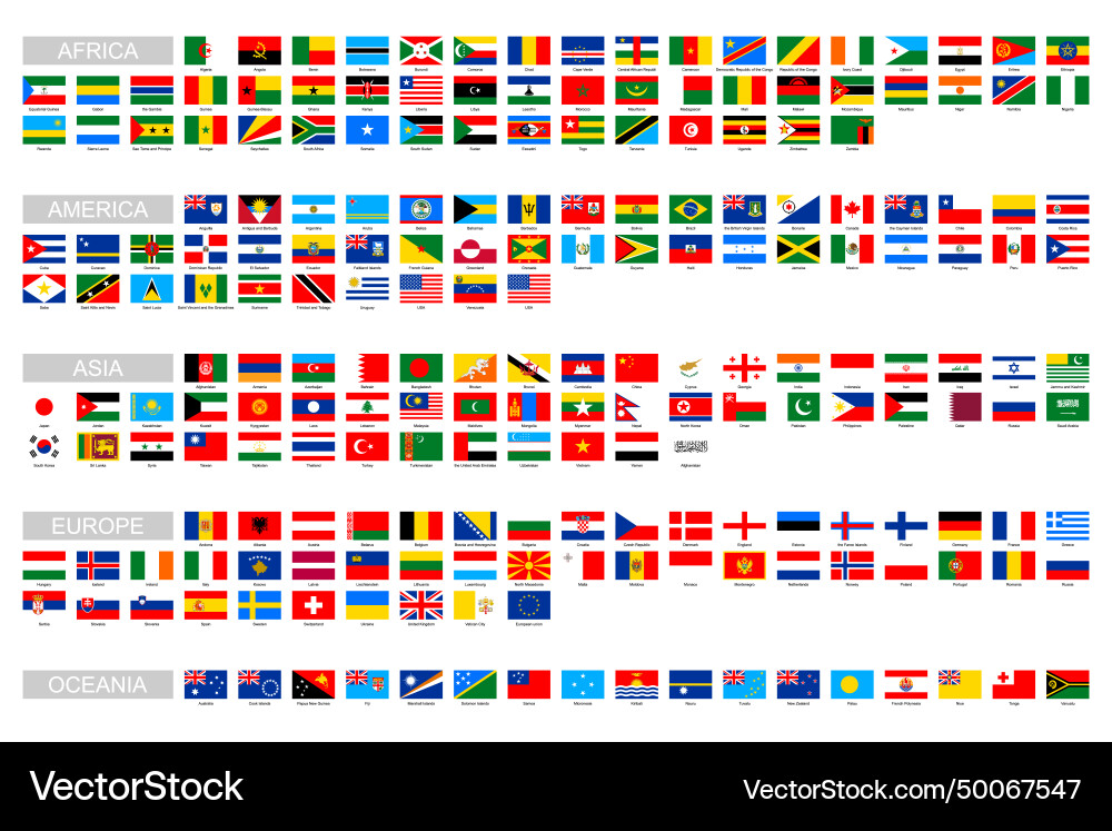 Flags of the world Royalty Free Vector Image - VectorStock