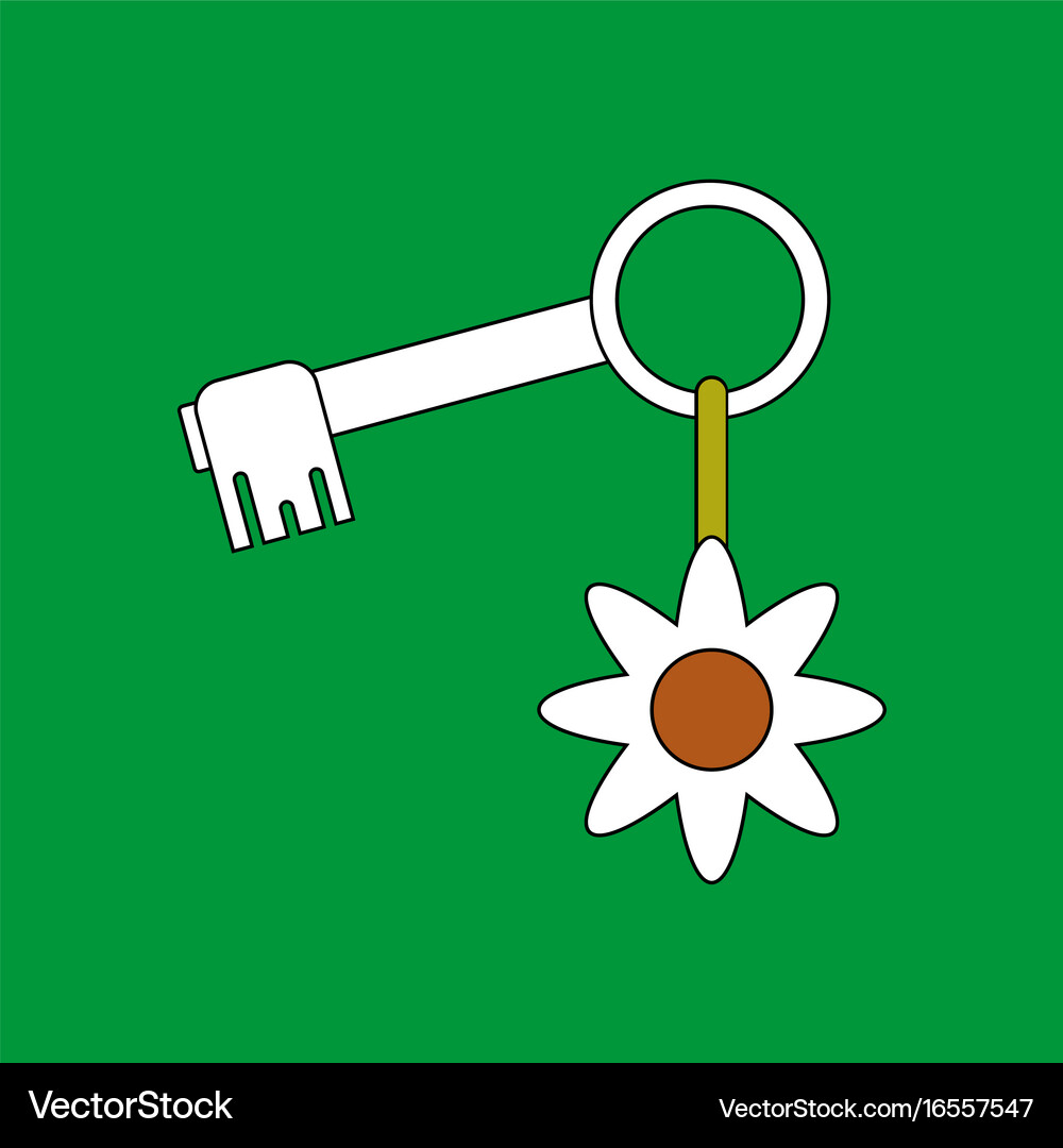 Flat icon design collection key and key fob Vector Image