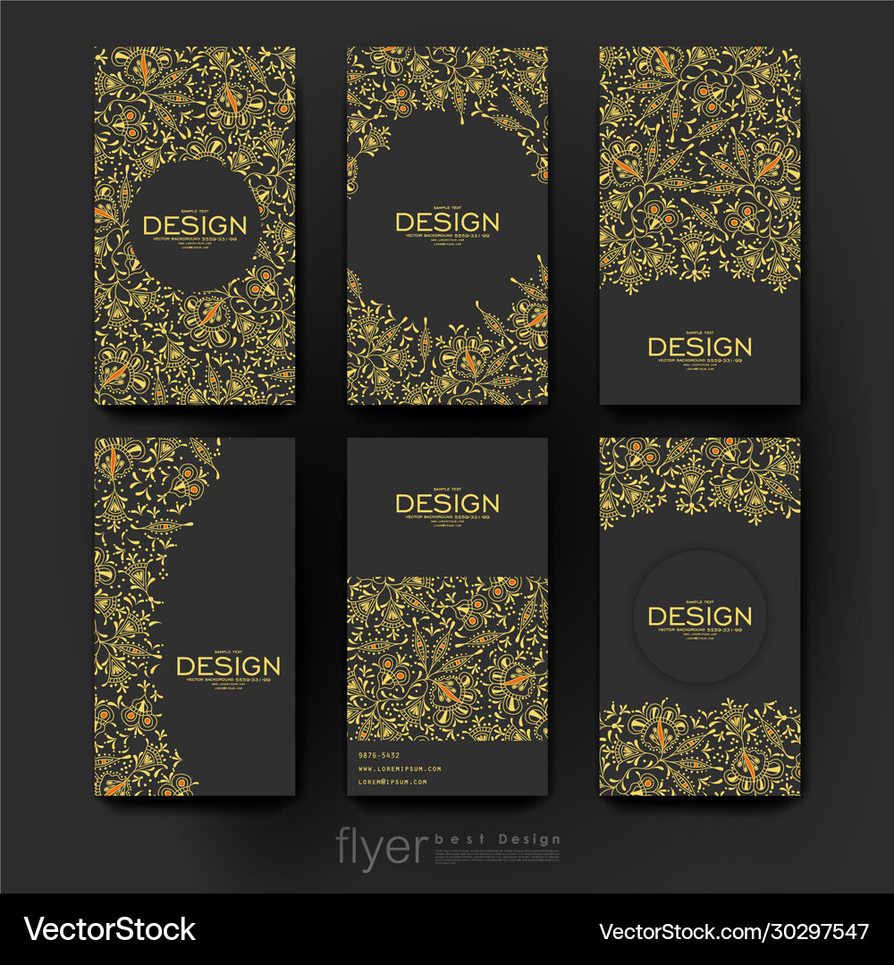 Floral ornament brochure template flyer layout Vector Image