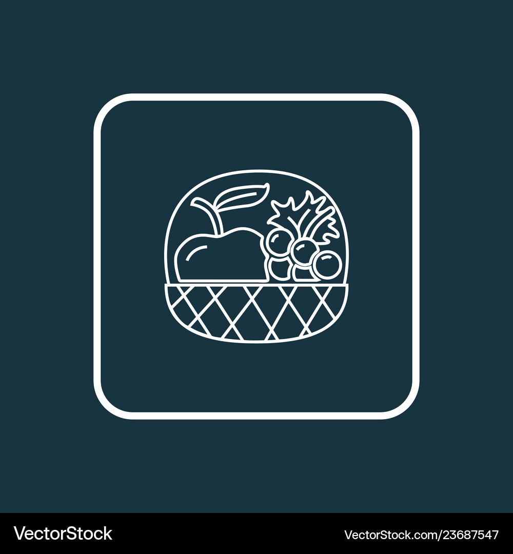 Fruit basket icon line symbol premium quality Vector Image