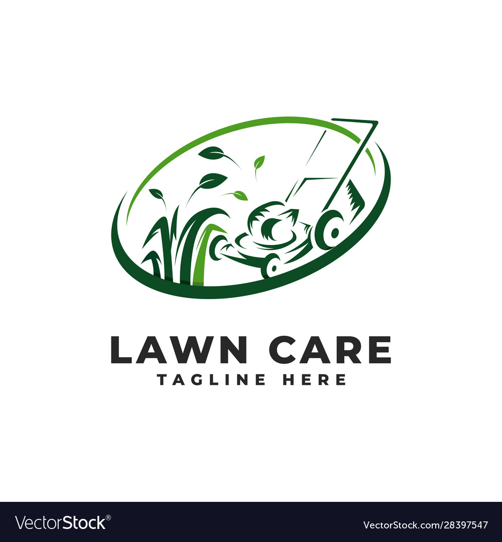 Lawn Mowing Logo Lawn Care Royalty Free Vector Image