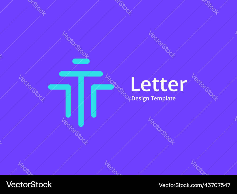Letter t with arrow logo icon design template Vector Image