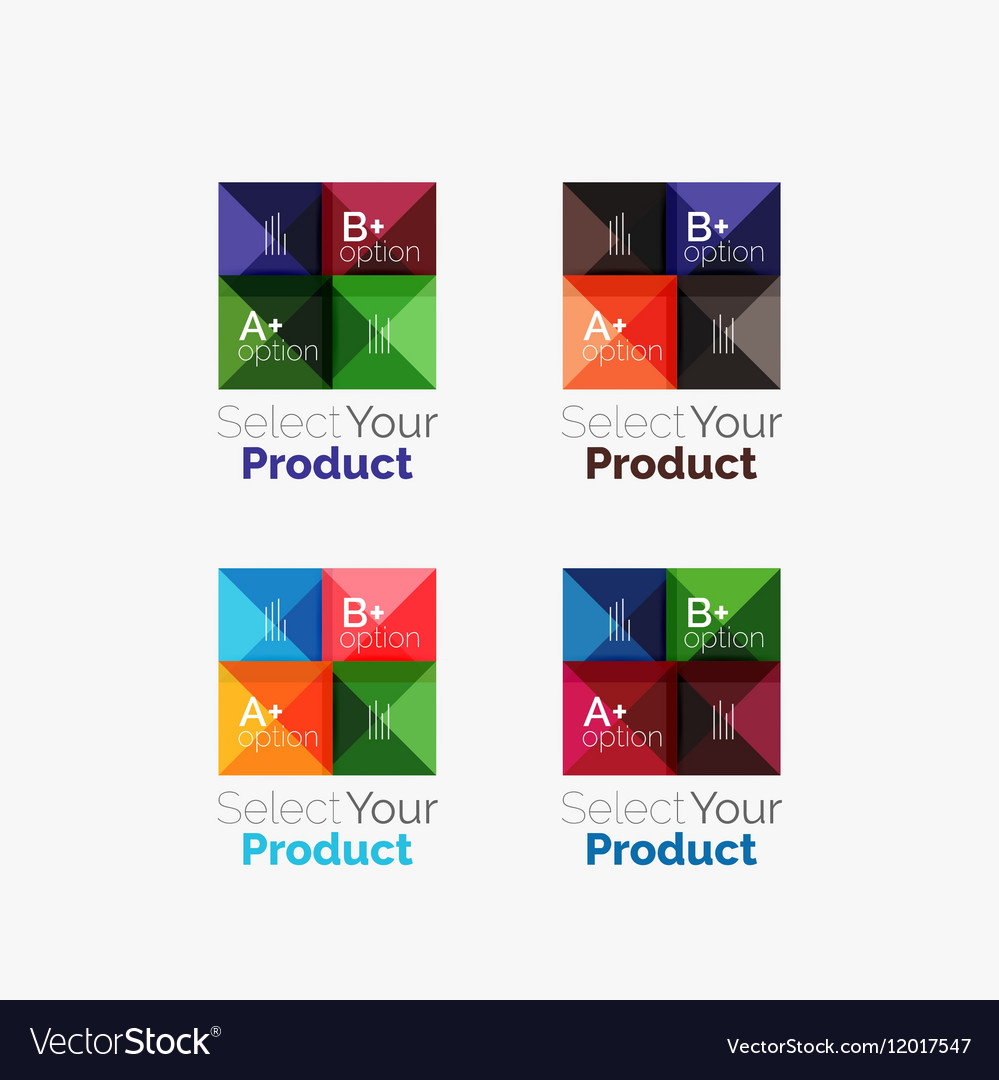 Set Of Abstract Square Interface Menu Navigation Vector Image 2763