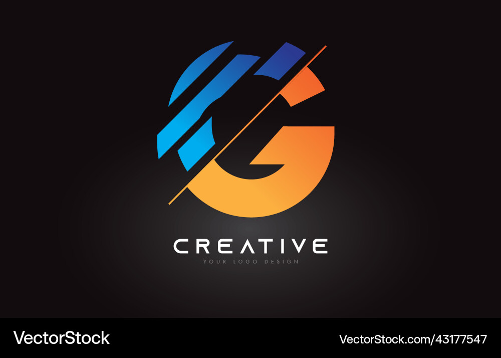 Sliced letter g logo icon design with blue Vector Image