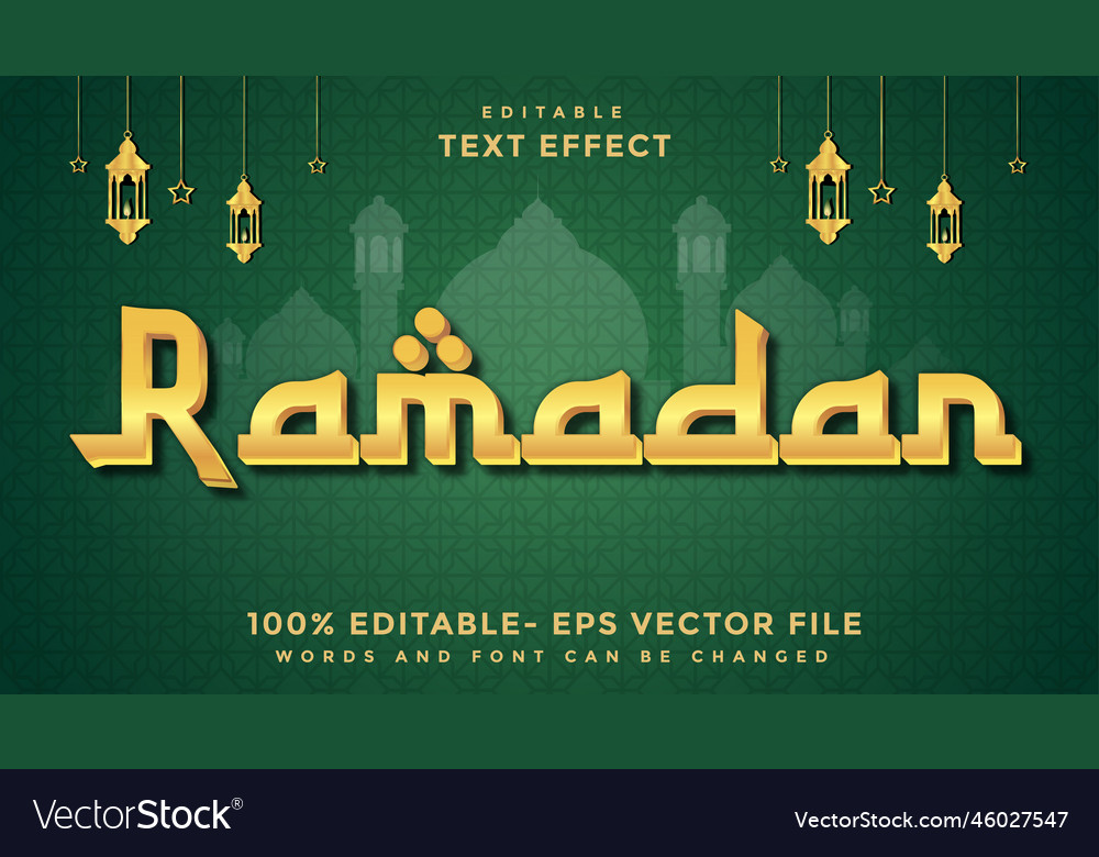 Text effect ramadan Royalty Free Vector Image - VectorStock