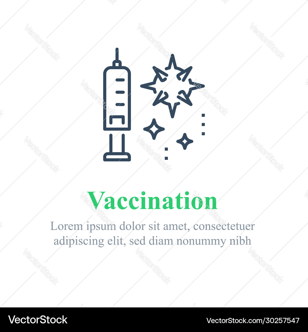 Virus vaccine research preventive immune vaccine Vector Image