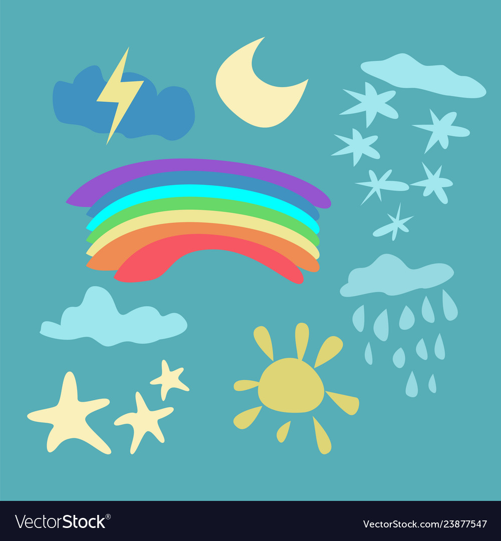 Weather set Royalty Free Vector Image - VectorStock