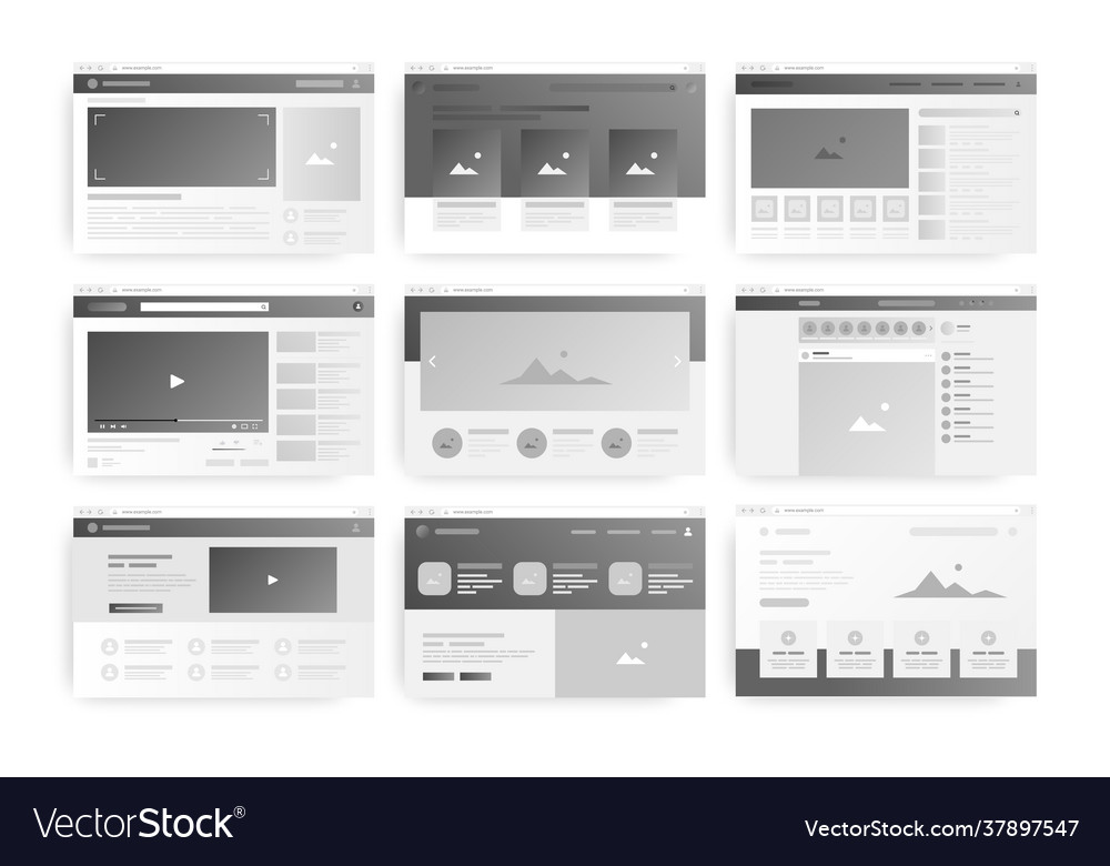 Web page layout website wireframe windows Vector Image