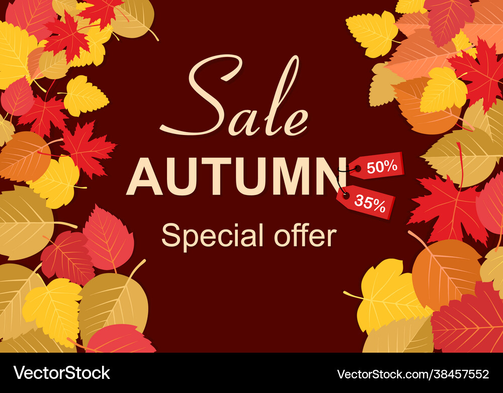 Autumn sale background template layouts Royalty Free Vector