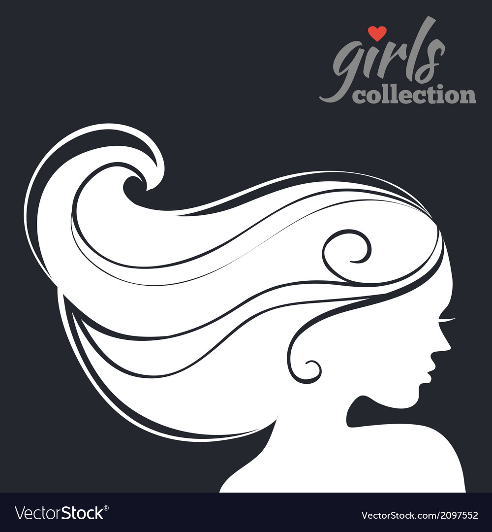 Beautiful Woman Silhouette Royalty Free Vector Image