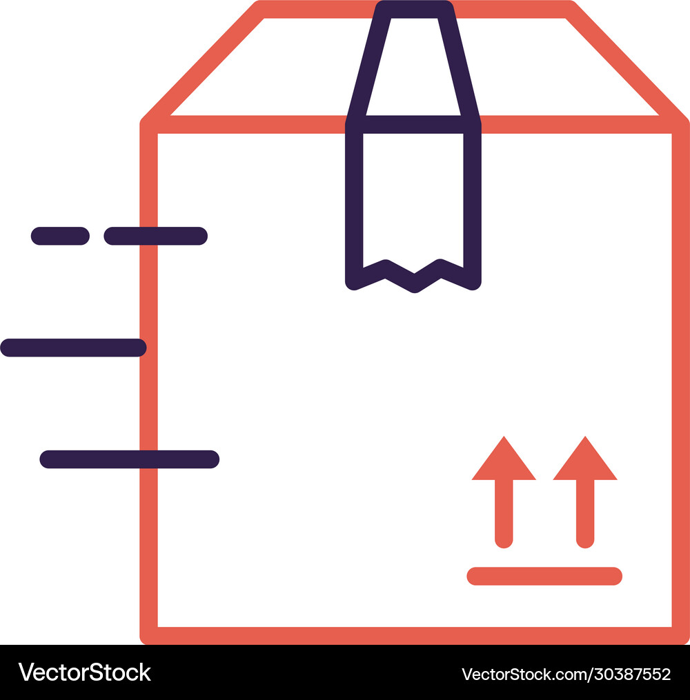 Box carton packing postal service line style Vector Image