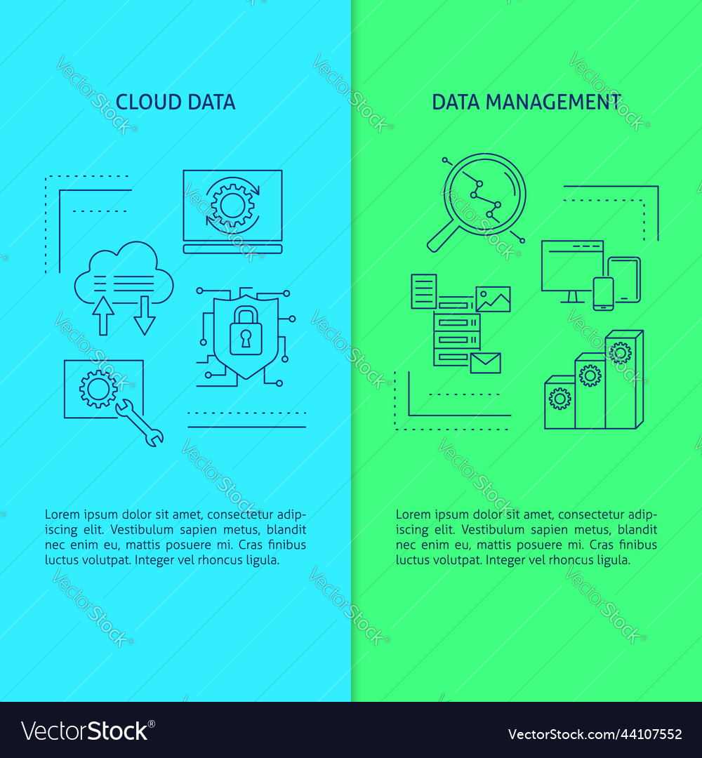 Cloud data and management banner templates Vector Image