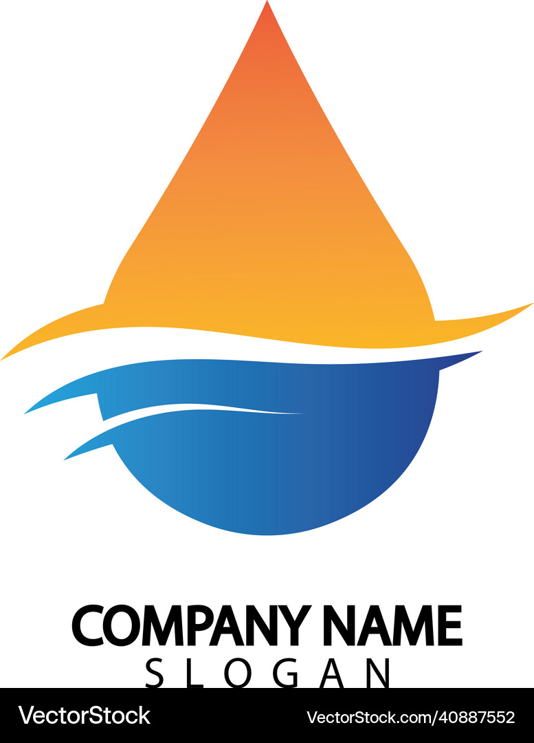 Drop of watter with wave logo concept Royalty Free Vector