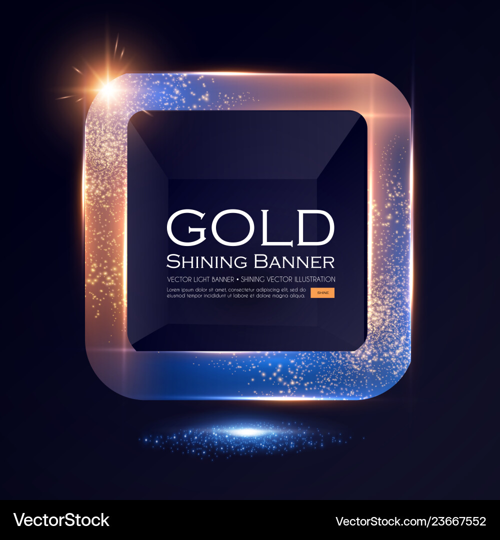 Elegant shining square banner with glitter light Vector Image